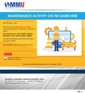 Maintenance Activity On TM LEARN Web – Network & Intelligent Campus ...