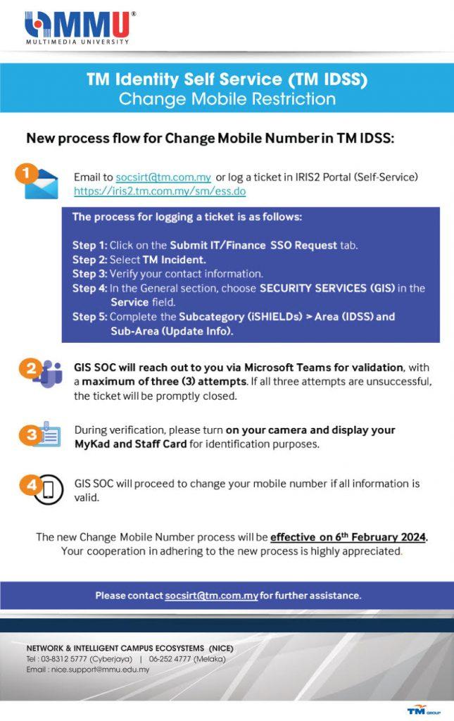 New process flow for Change Mobile Number in TM IDSS – Network ...
