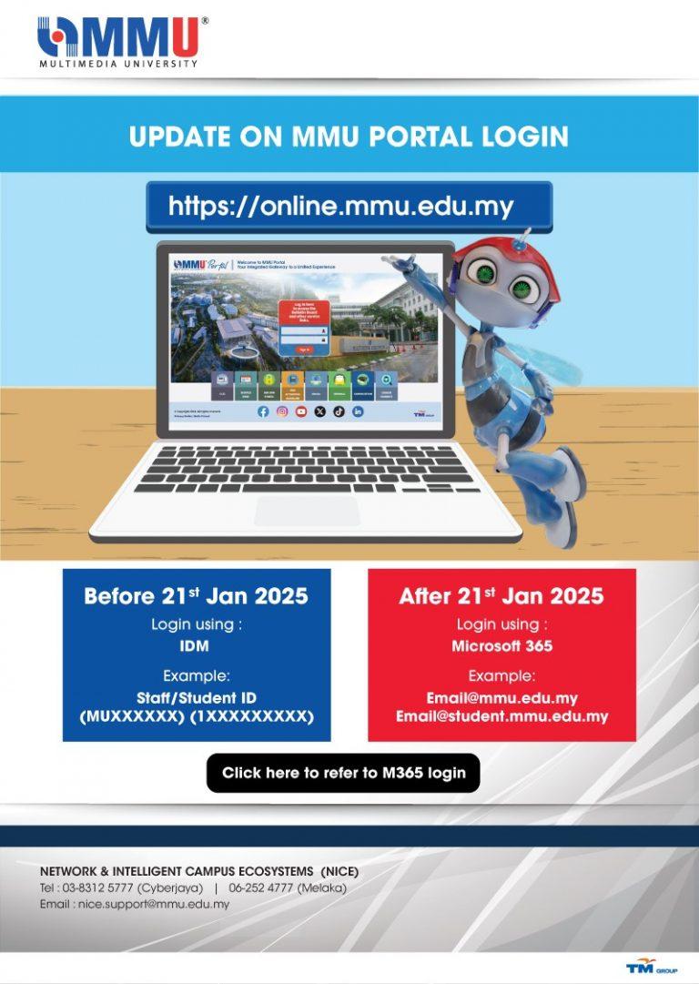 Update on MMU Portal Login – Network & Intelligent Campus Ecosystems