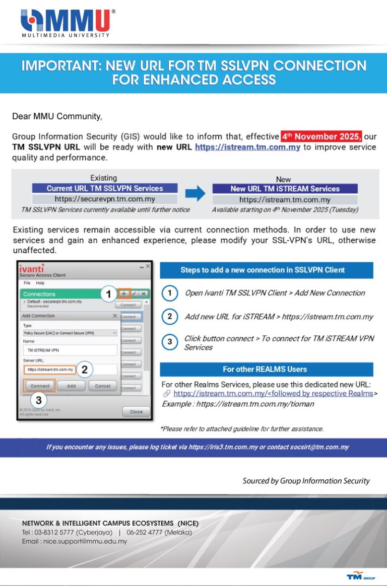 IMPORTANT: NEW URL FOR TM SSLVPN CONNECTION FOR ENHANCED ACCESS From ...